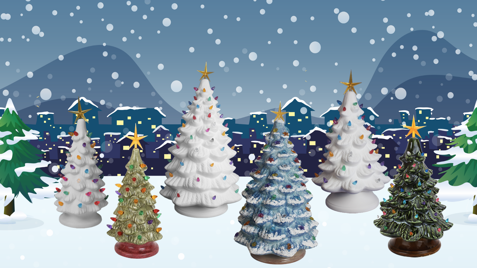 Happy Little Trees - Vintage Ceramic Tree (light up) Painting Event ...